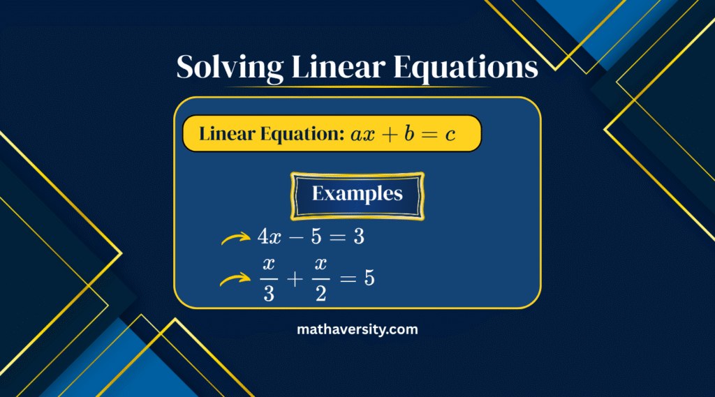 Solving Linear Equations - Mathaversity Tutors